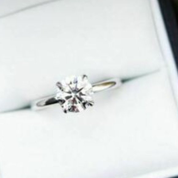 Jewelry | Authentic 1ct Moissanite Lab Diamond Solitaire Ring 18k White ...